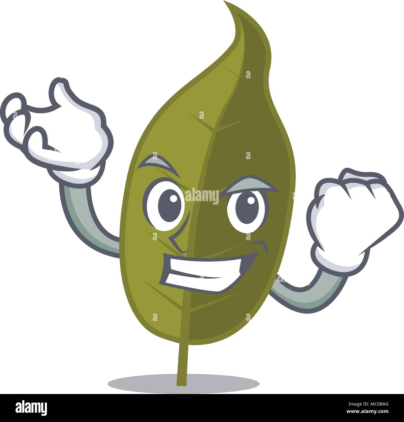 Successful bay leaf character cartoon vector illustration Stock Vector ...