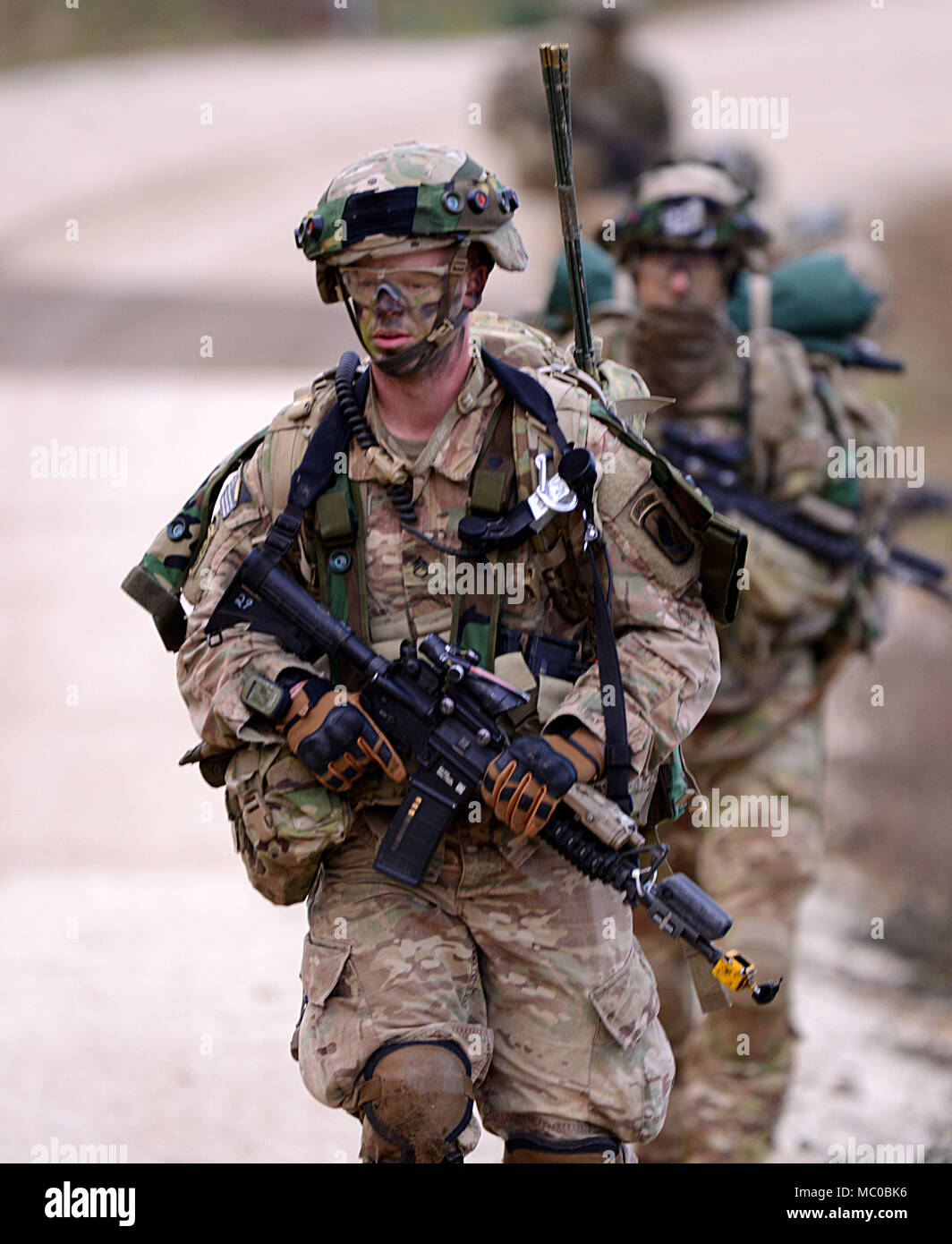 U.S. Army paratroopers assigned to the U.S. Army Dog Company, 1st ...