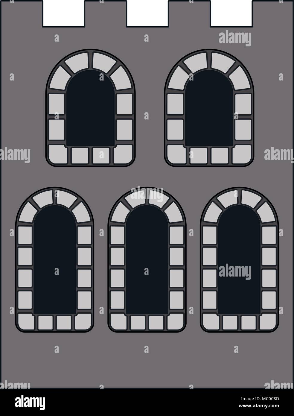 facade and windows of medieval castle Stock Vector Image & Art - Alamy