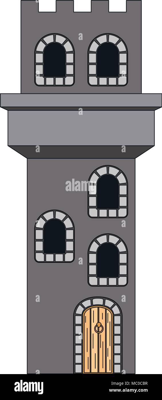 tower of medieval castle with balcony Stock Vector Image & Art - Alamy