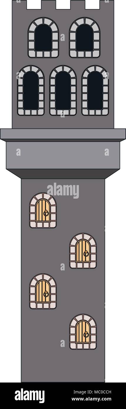 tower of medieval castle with balcony Stock Vector Image & Art - Alamy