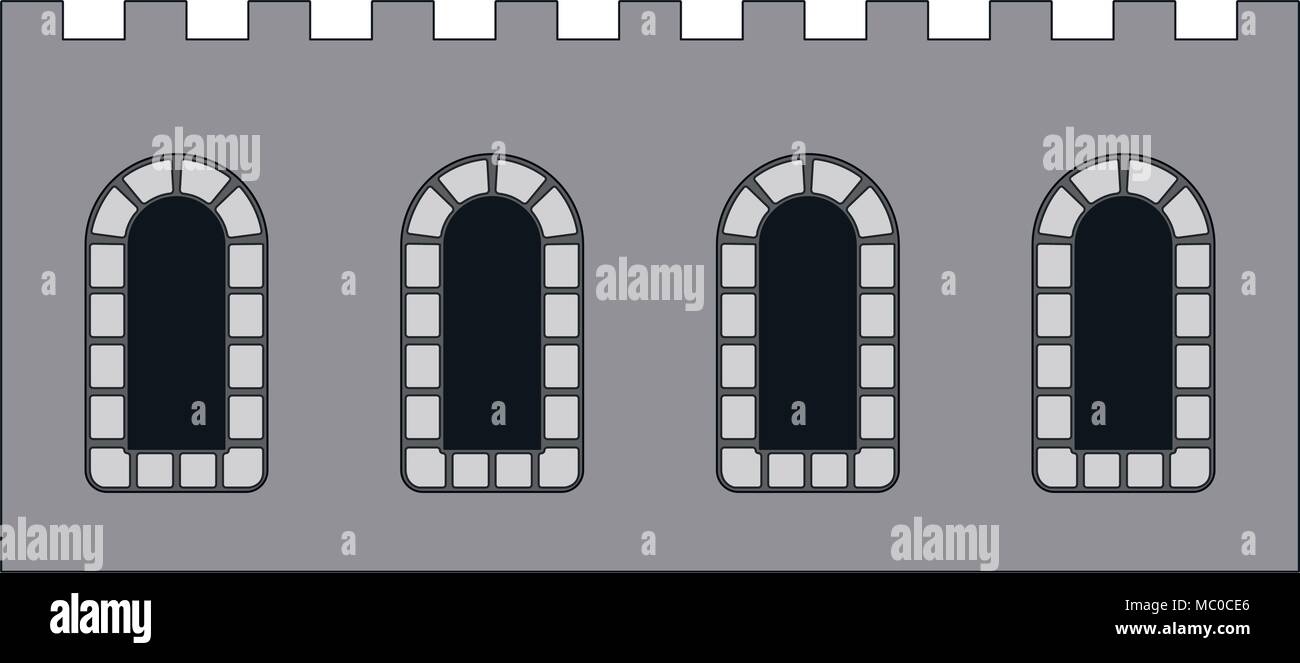 facade and windows of medieval castle Stock Vector Image & Art - Alamy