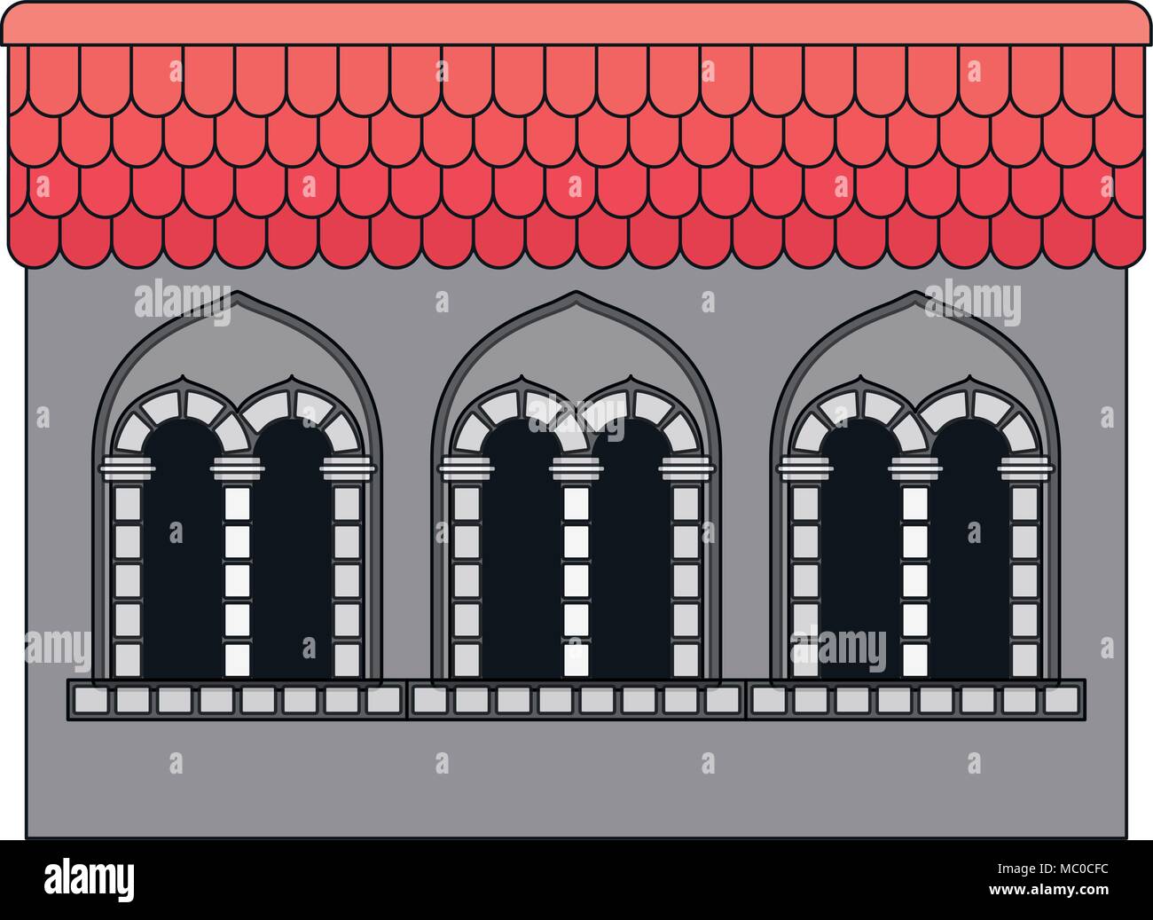 facade and windows of medieval castle Stock Vector Image & Art - Alamy