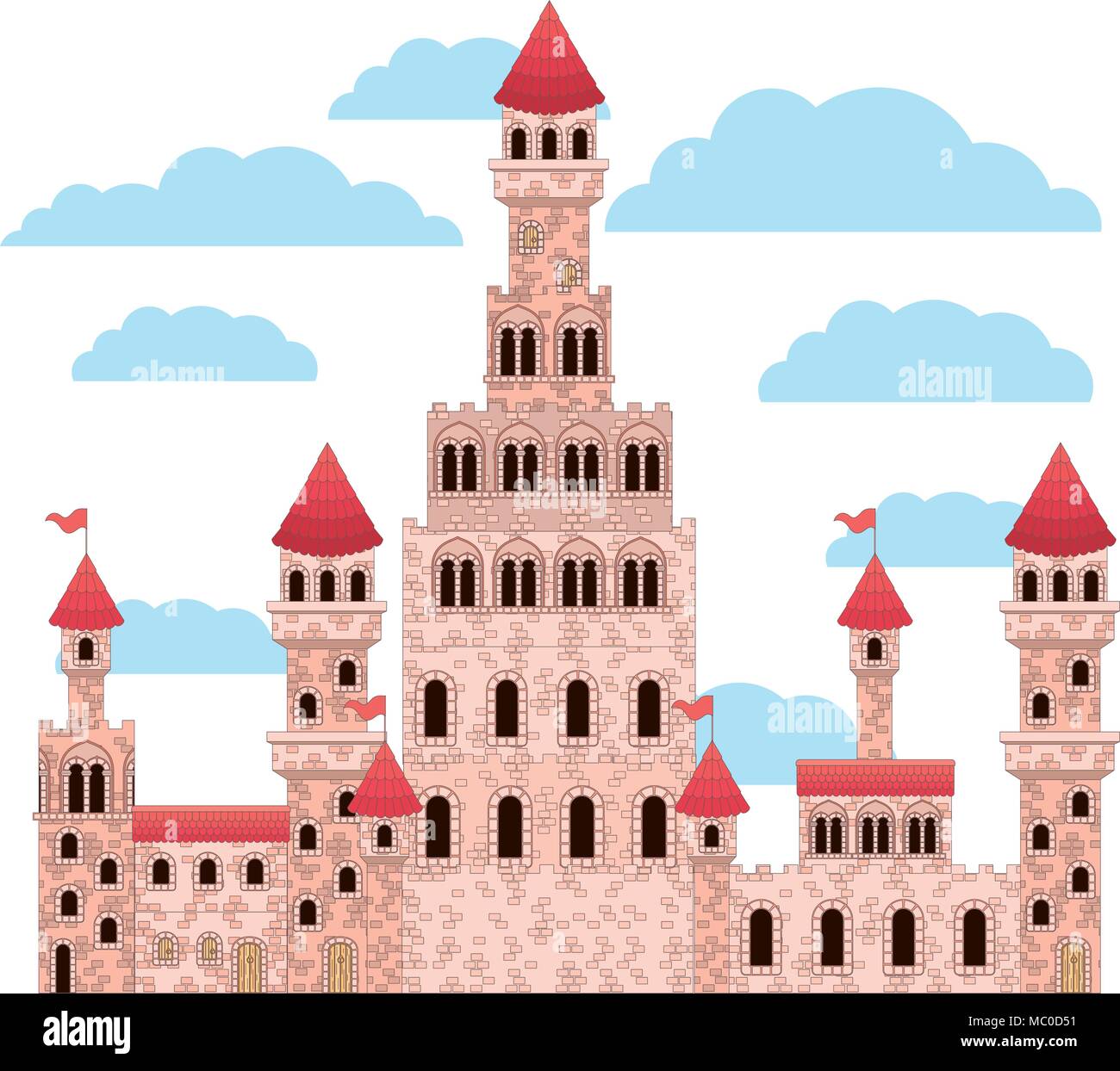 medieval castle with clouds Stock Vector Image & Art - Alamy