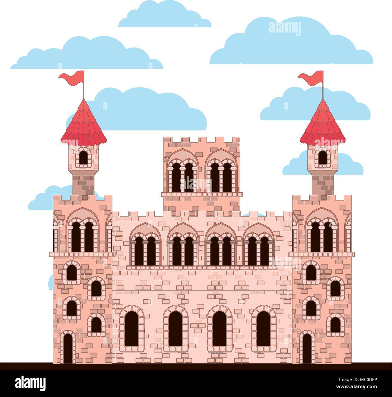 medieval castle with clouds Stock Vector Image & Art - Alamy