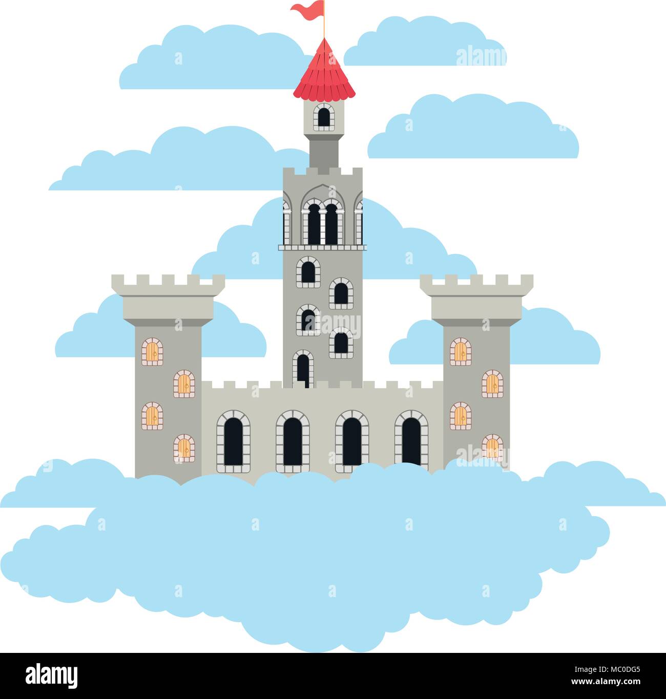 medieval castle on the sky Stock Vector Image & Art - Alamy