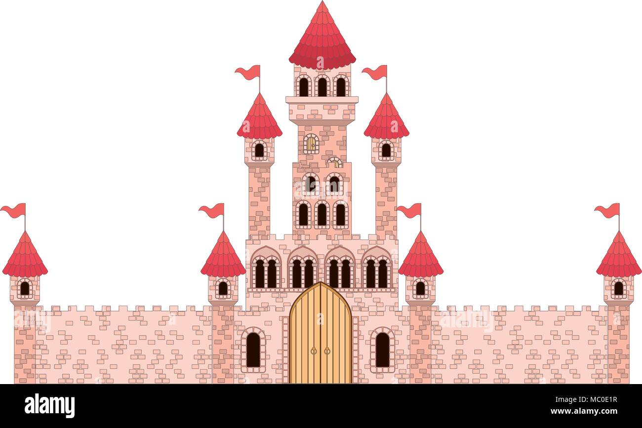 medieval castle with flags Stock Vector Image & Art - Alamy