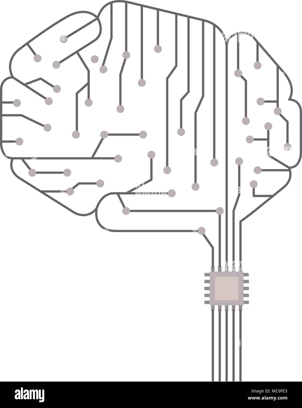 brain with circuit electric icon Stock Vector Image & Art - Alamy