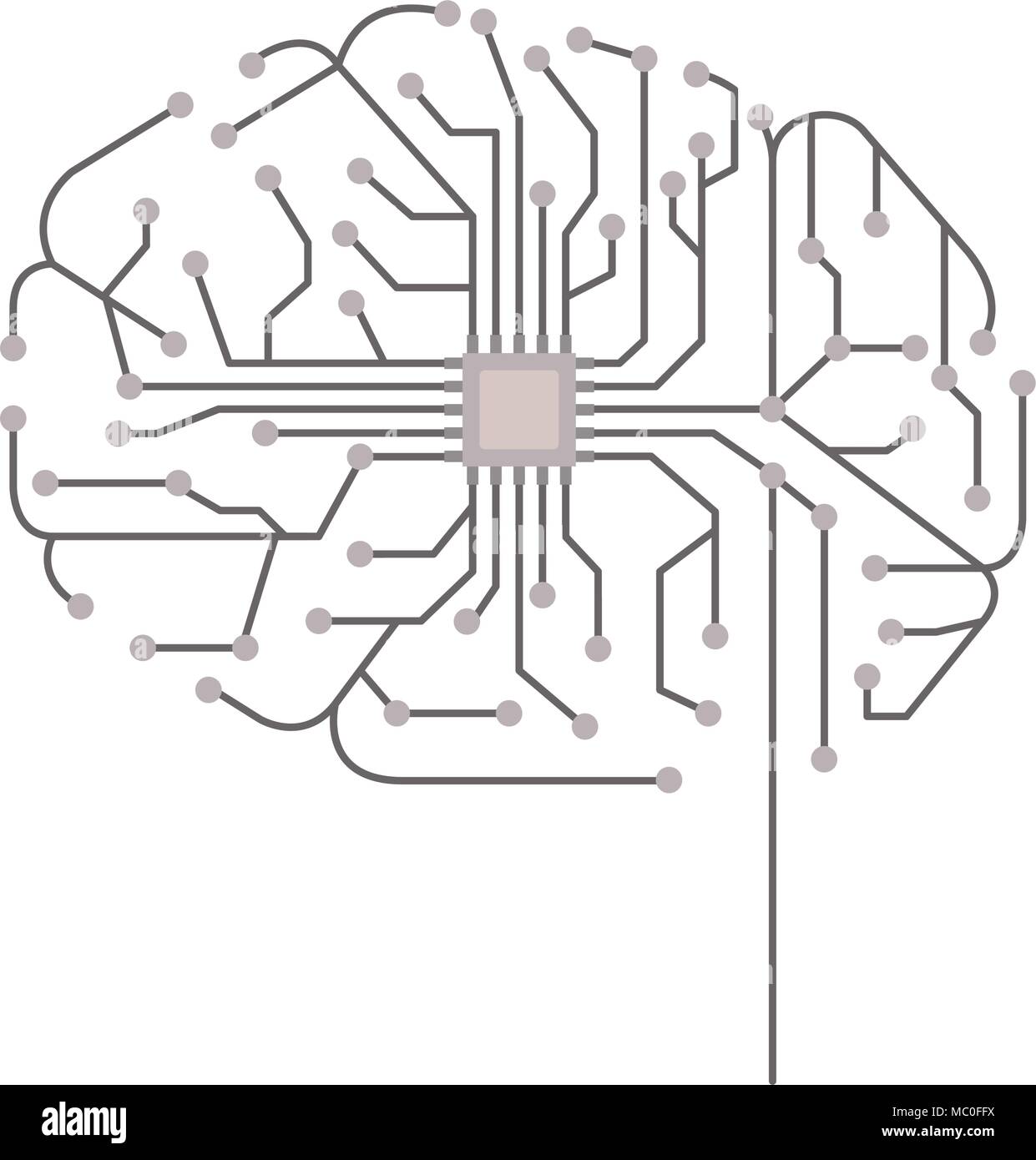 brain with circuit electric icon Stock Vector Image & Art - Alamy