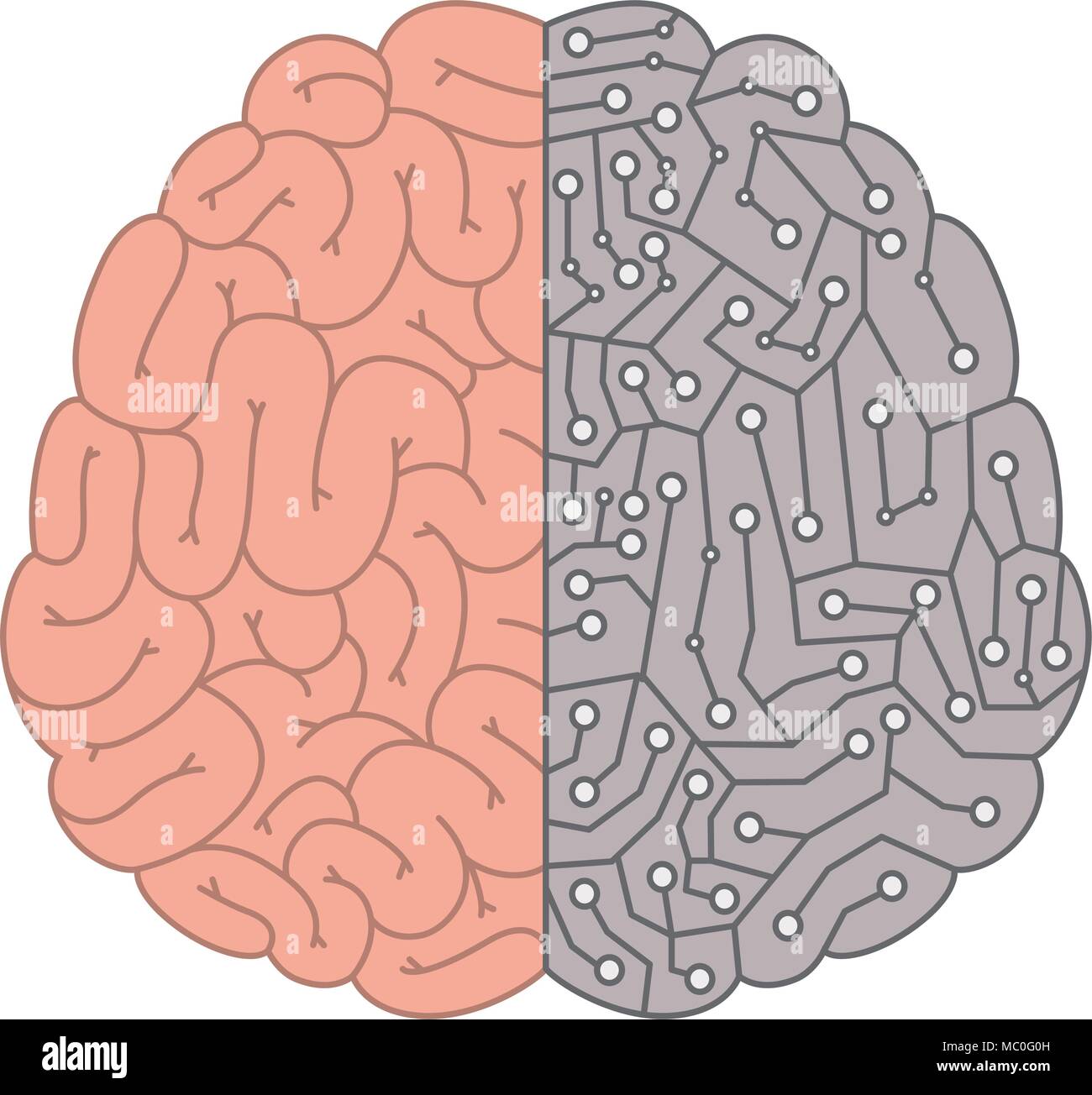 brain with circuit electric icon Stock Vector Image & Art - Alamy