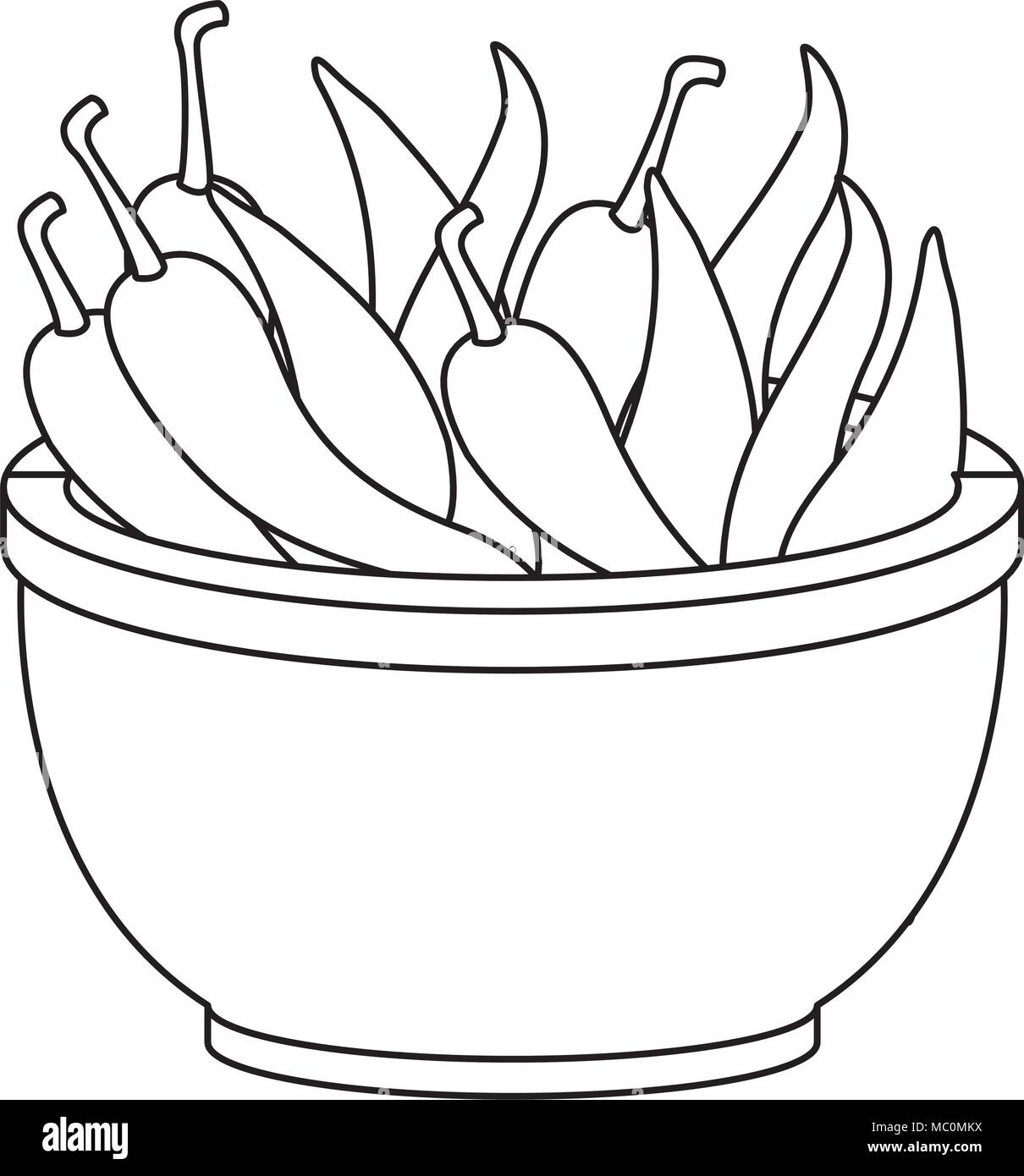 Chilli plant in pot Stock Vector Images - Alamy