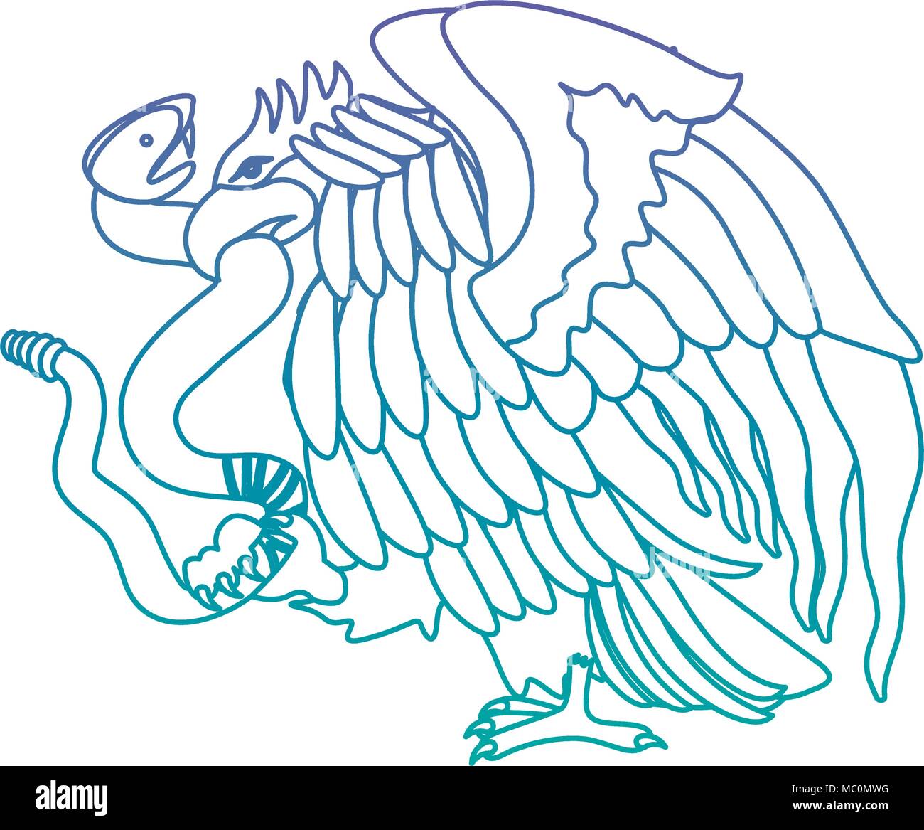 eagle devouring snake mexican emblem Stock Vector Image & Art - Alamy