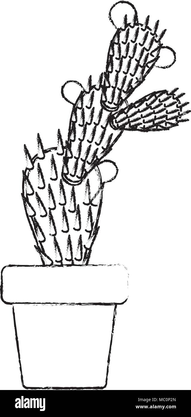 nopal cactus in pot Stock Vector Image & Art - Alamy