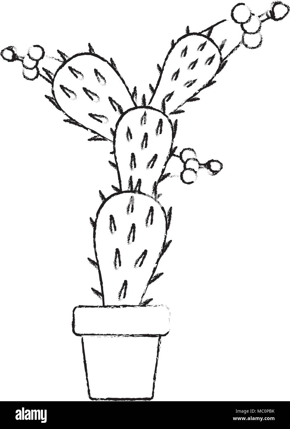 nopal cactus in pot Stock Vector Image & Art - Alamy