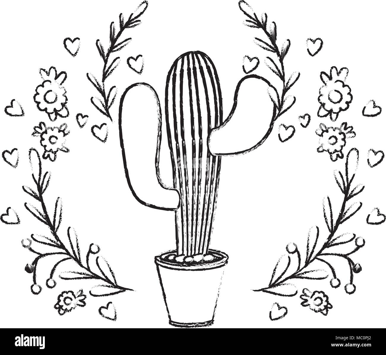 cactus nopal with wreath natural icon Stock Vector Image & Art - Alamy