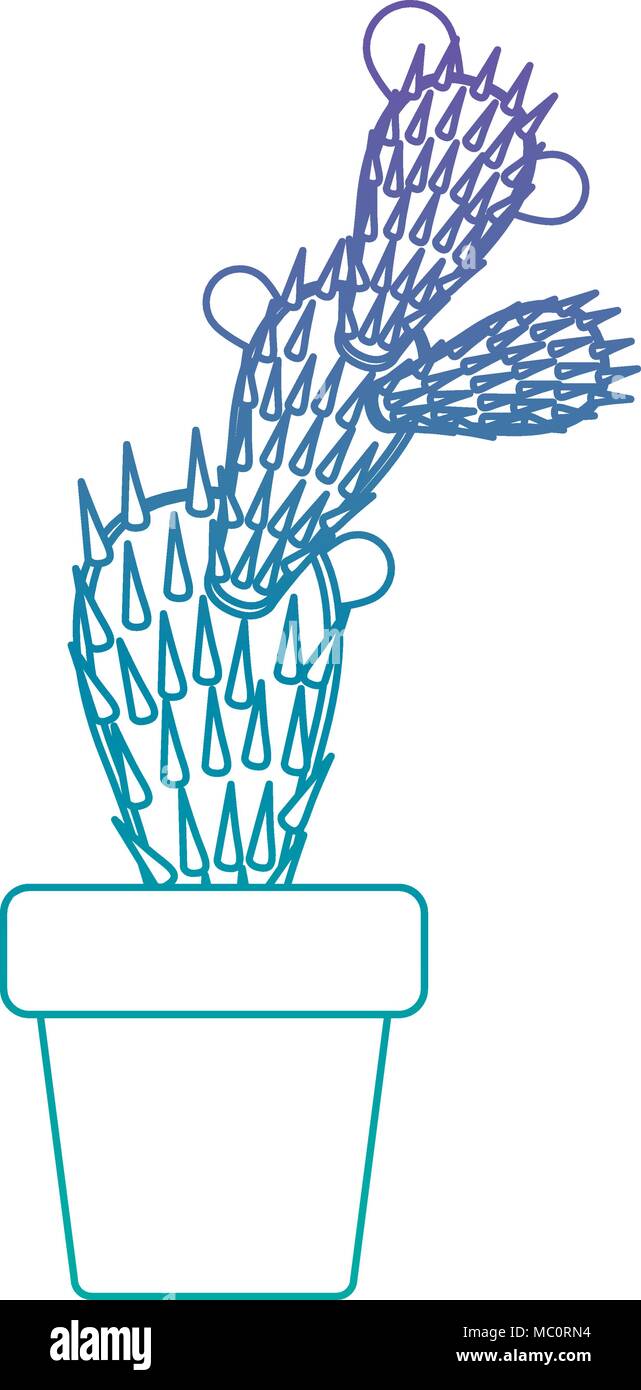 nopal cactus in pot Stock Vector Image & Art - Alamy