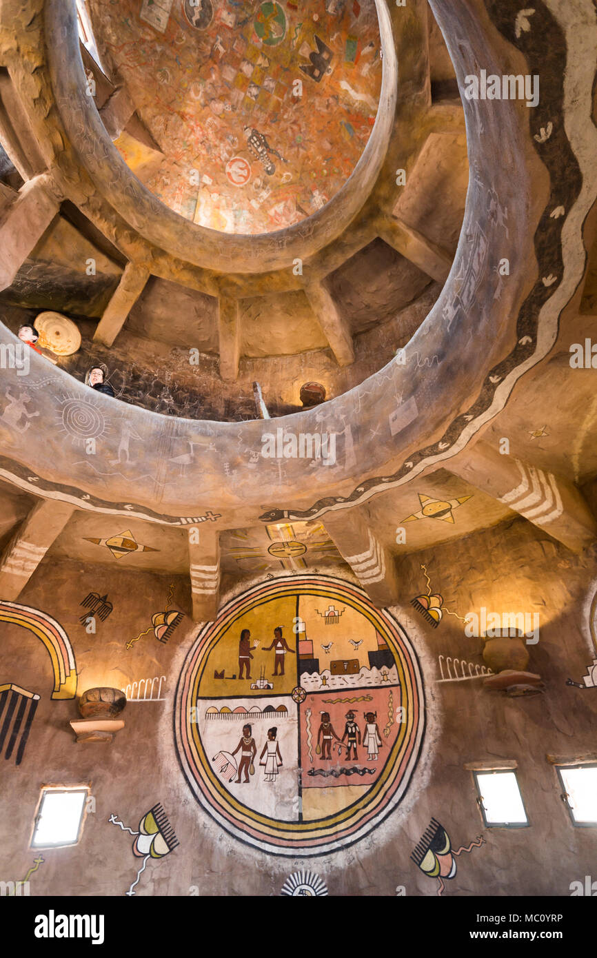 Grand Canyon, Arizona, US - March 28, 2017: Tourists walk around the ...