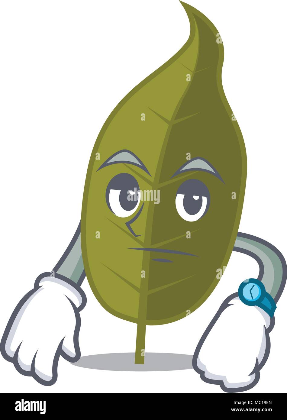 Waiting bay leaf mascot cartoon Stock Vector Image & Art - Alamy