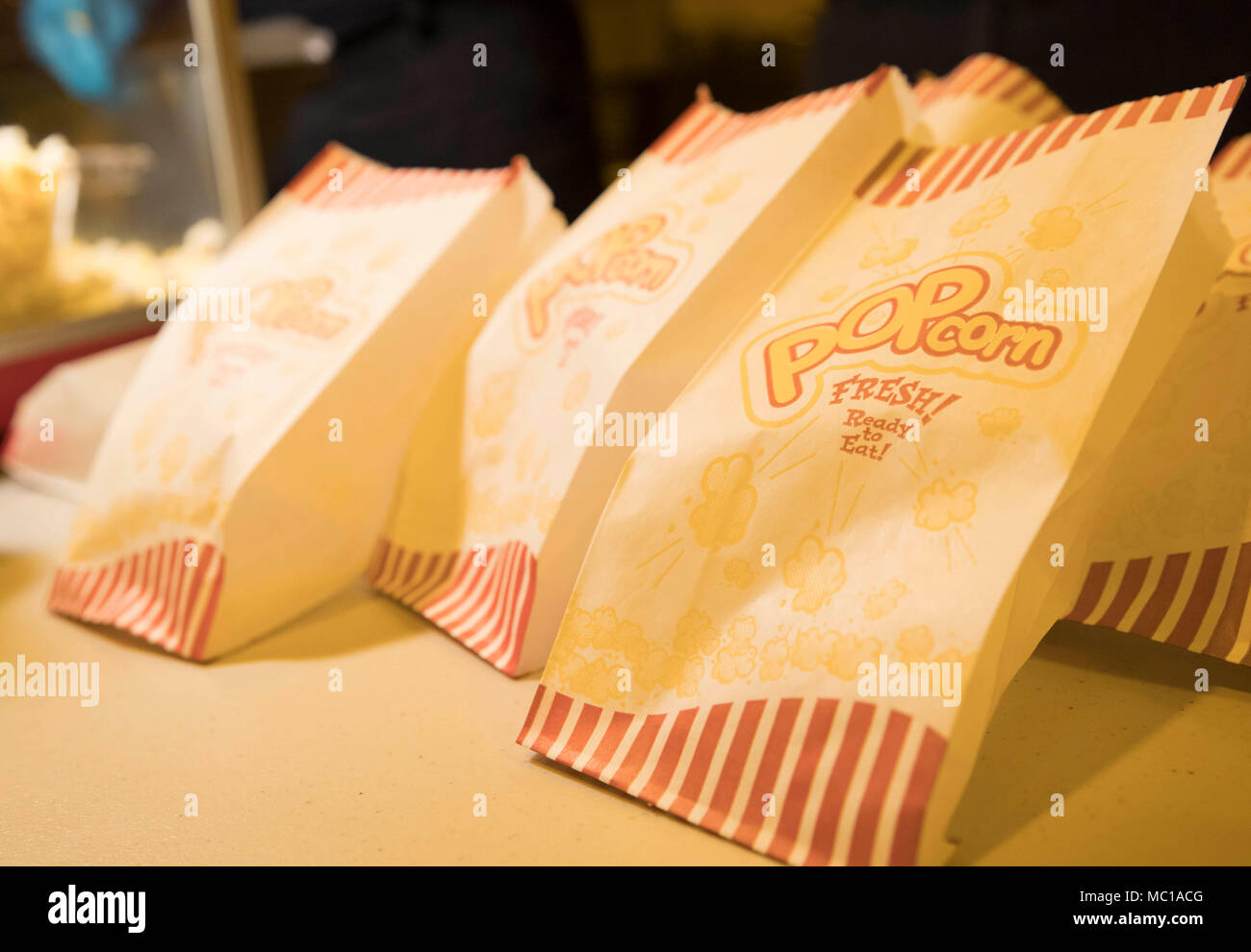 ATLANTIC OCEAN (Jan 20, 2018) -- Popcorn bags wait to be filled during ...