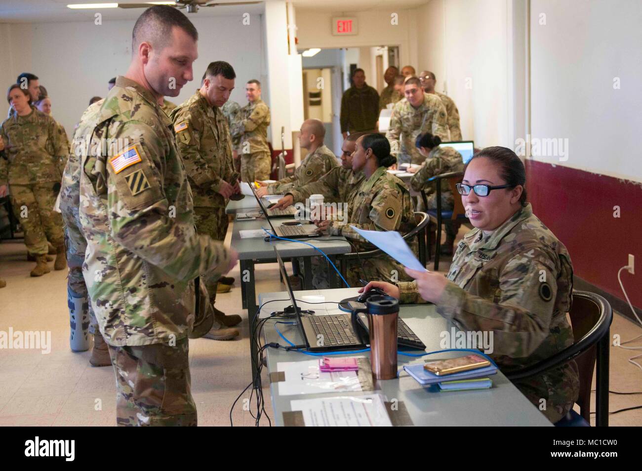 Soldiers with Headquarters and Headquarters Battalion, I Corps, file ...