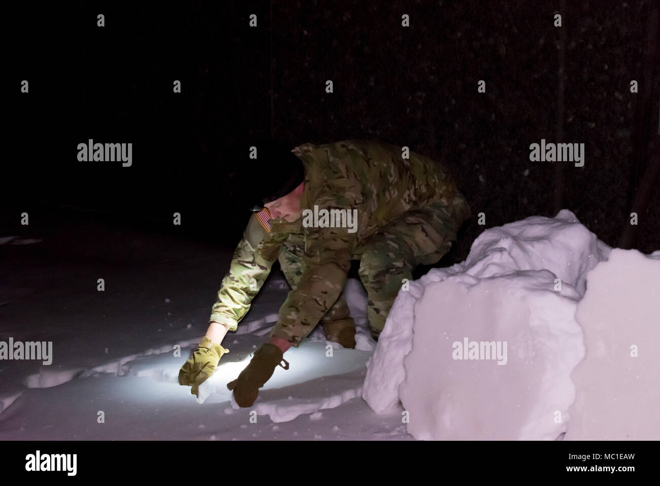 An Alaska Army National Guardsmen with Headquarters and Headquarters ...
