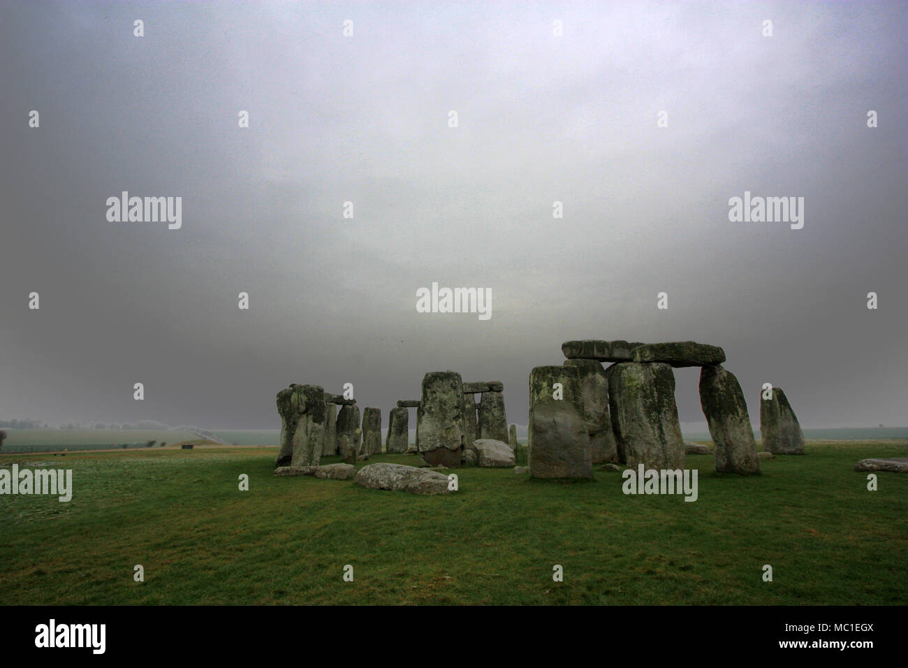 UNESCO World Heritage: Stonehenge Megalith Site on a cold British ...