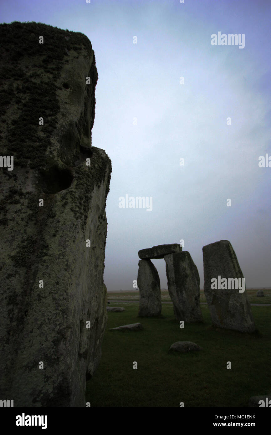 UNESCO World Heritage: Stonehenge Megalith Site on a cold British ...