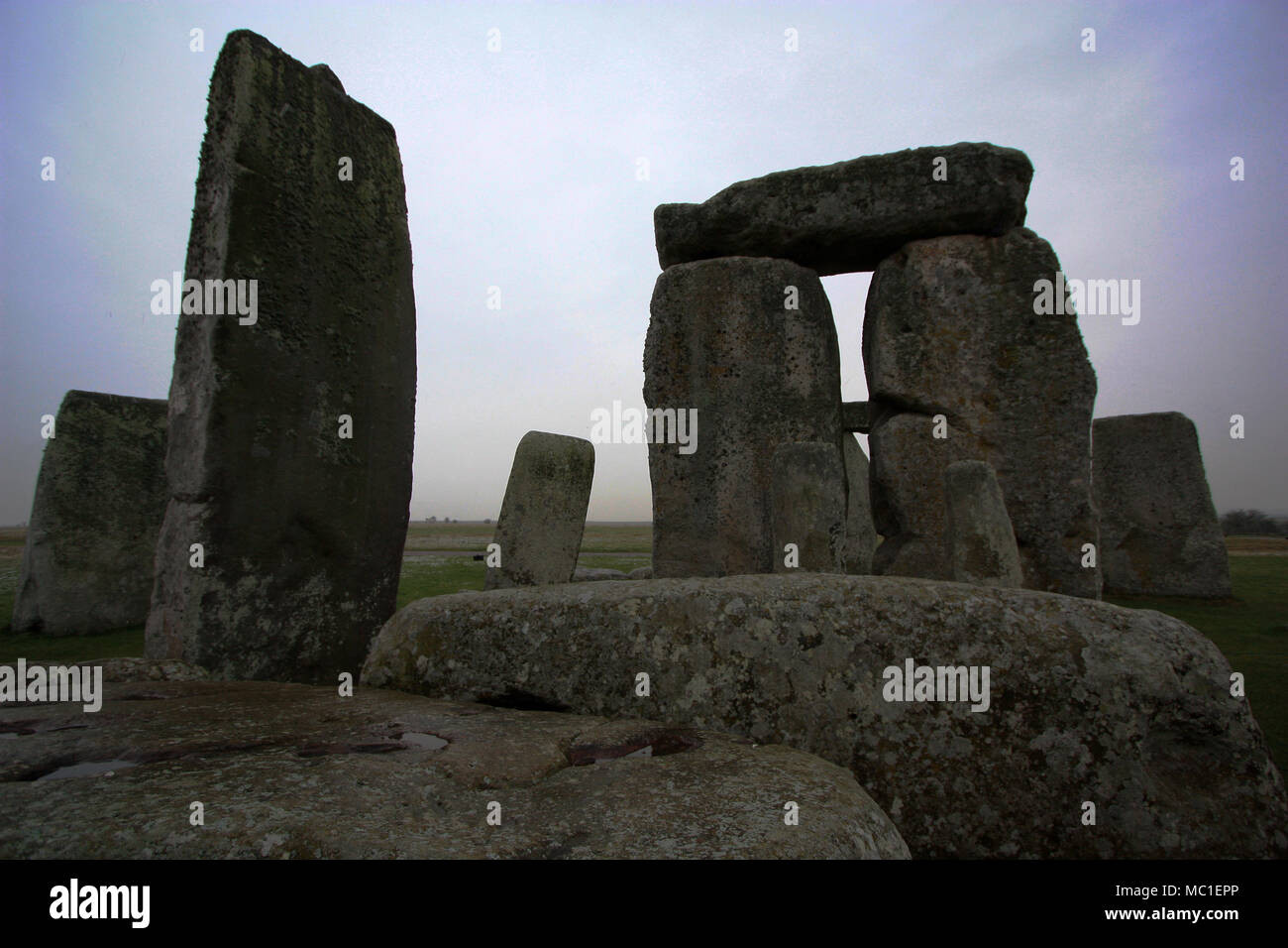 UNESCO World Heritage: Stonehenge Megalith Site on a cold British ...