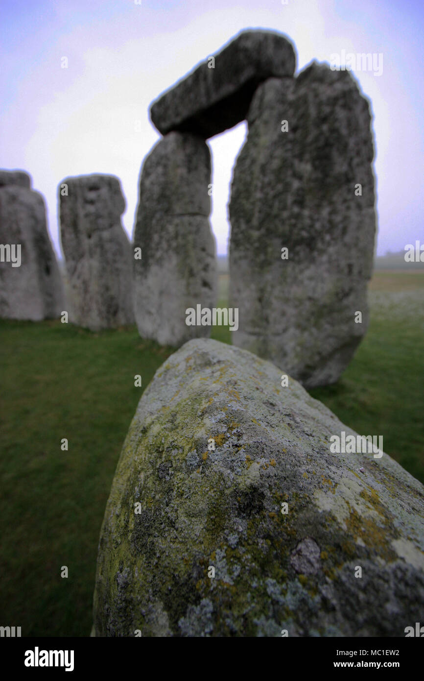 UNESCO World Heritage: Stonehenge Megalith Site on a cold British ...