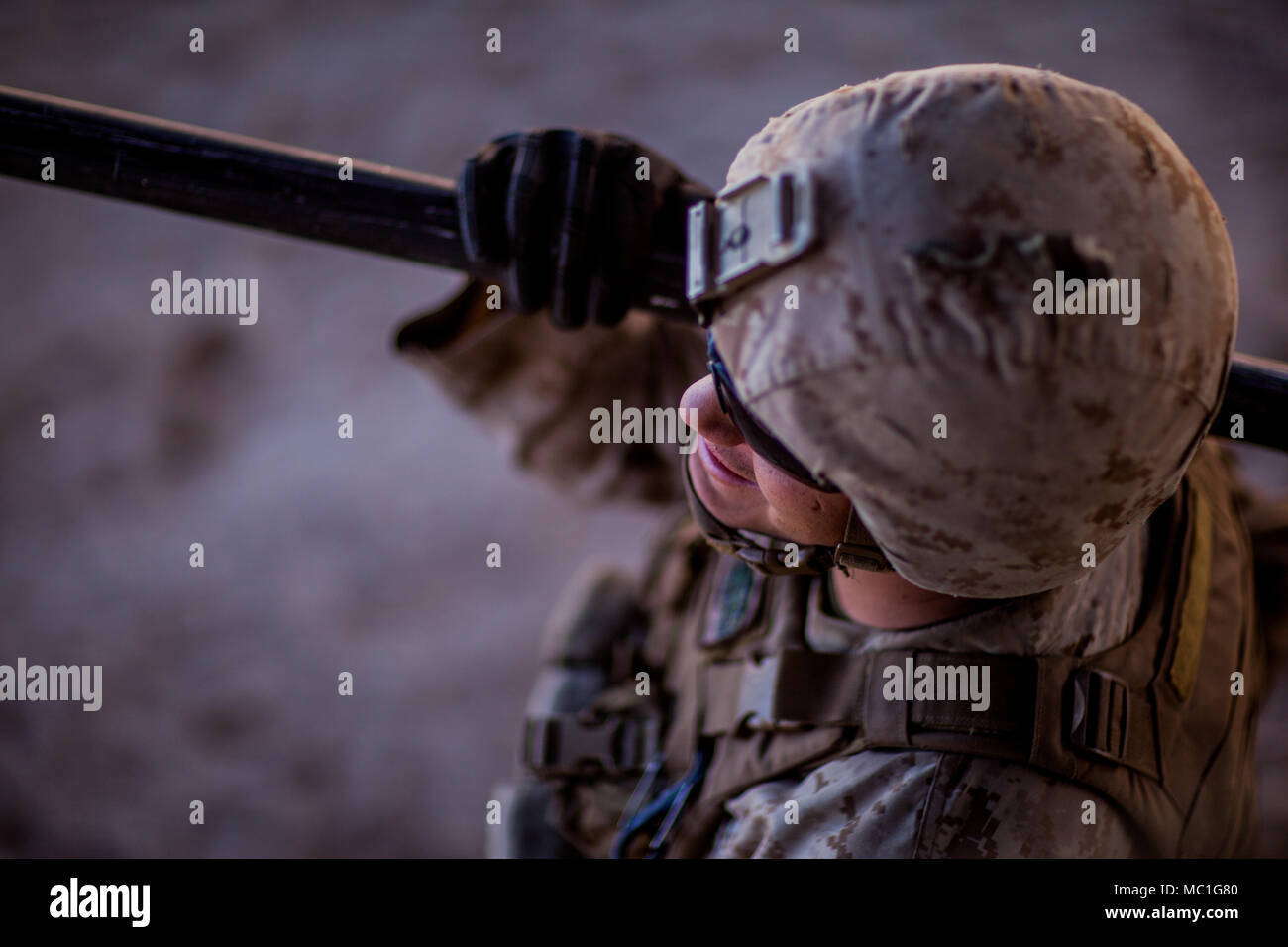 U.S. Marine with Bravo Battery, 1st Battalion, 12th Marine Regiment, 3d ...