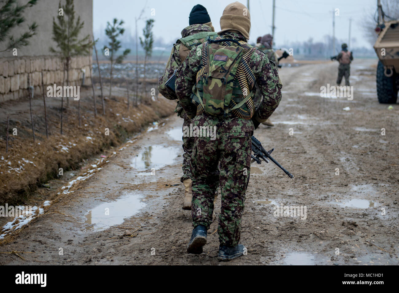 10th Special Operations Kandak Commandos patrol north of Kunduz city ...