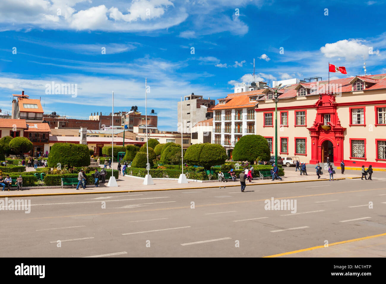 Plaza de Armas in Puno city, Peru Stock Photo - Alamy
