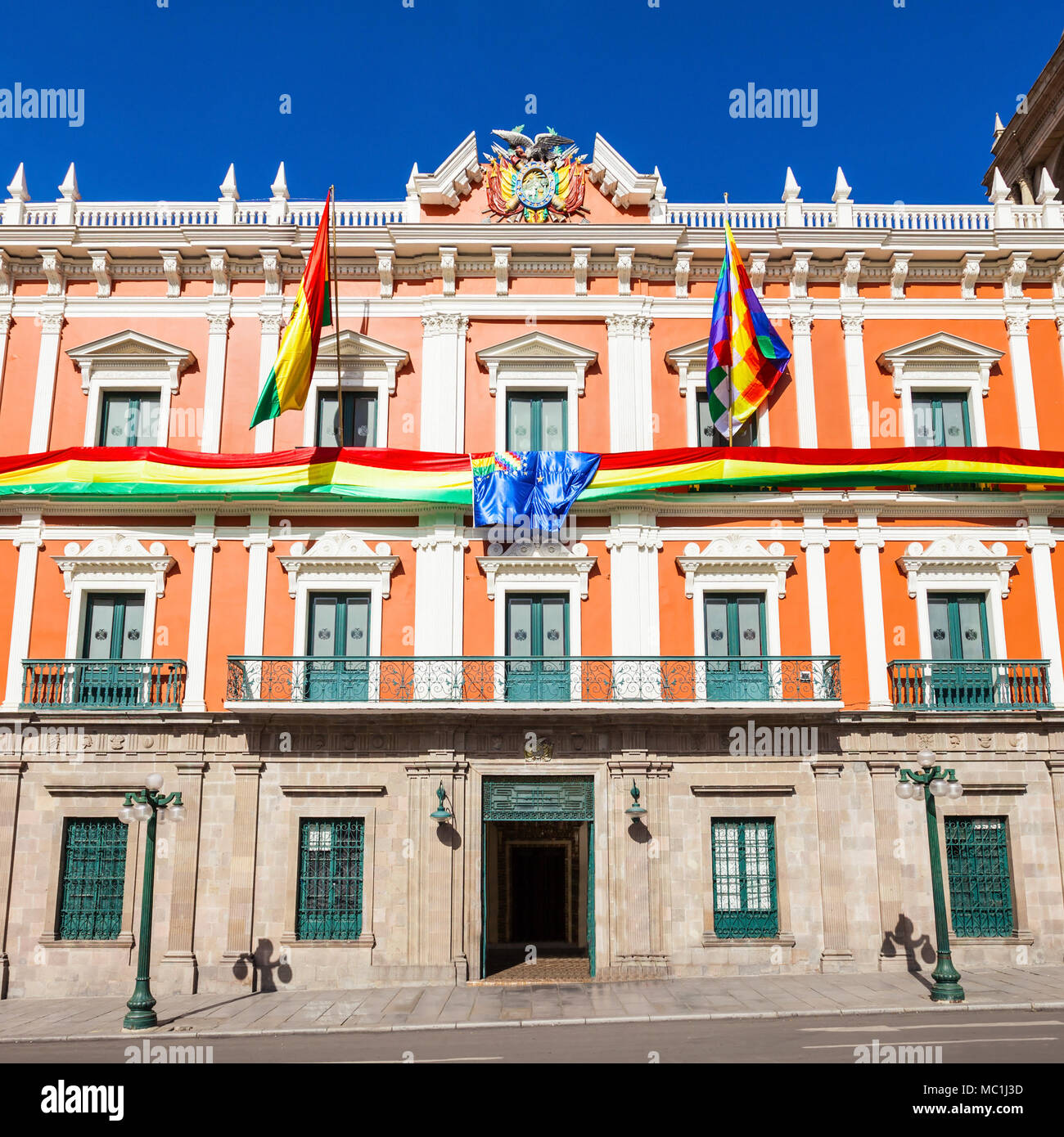 Bolivian Palace of Government (Palacio Quemado), official residence of ...