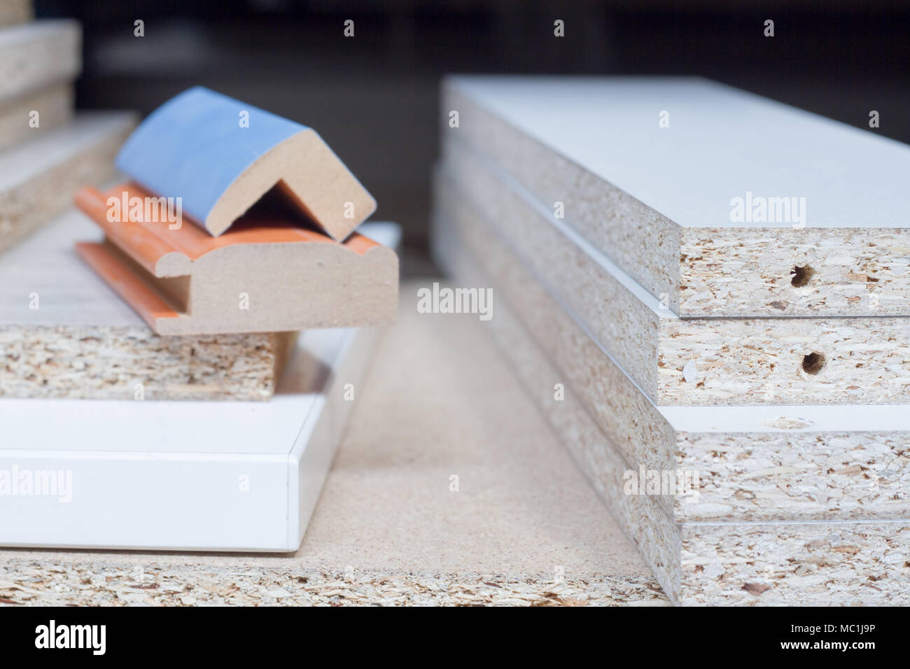 MDF, PARTICLE BOARD. Wood panels of different thicknesses and colors ...