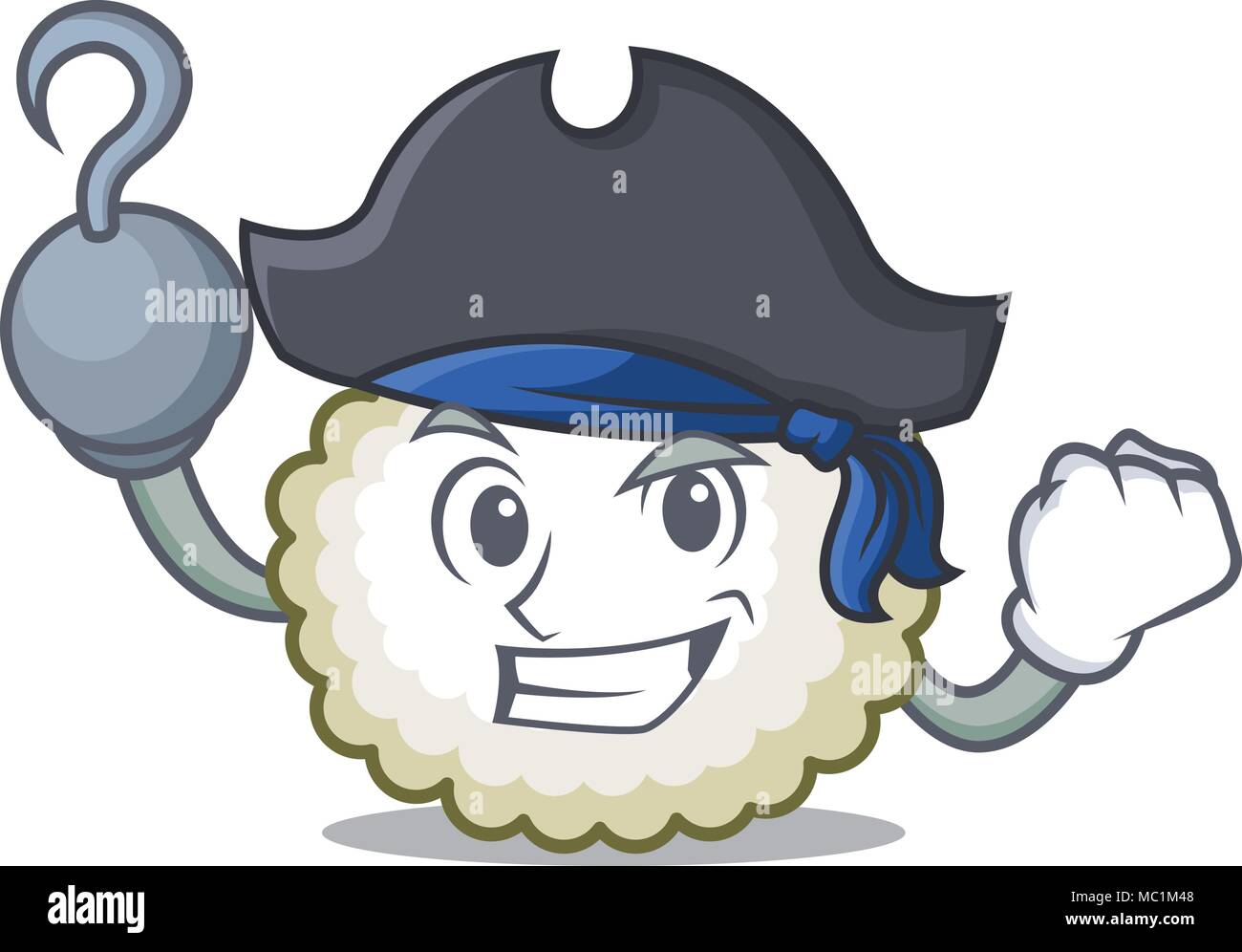 Pirate cotton ball character cartoon vector illiustration Stock Vector ...