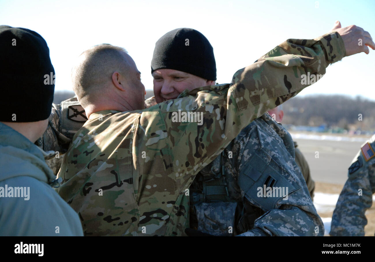 A New York Army National Guard Soldier congratulates Chief Warrant ...