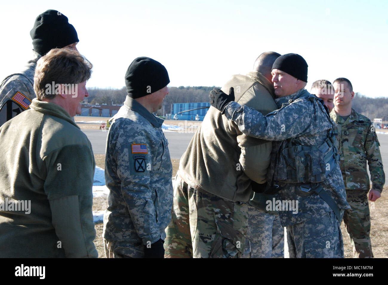 New York Army National Guard Soldiers greet Chief Warrant Officer 5 ...