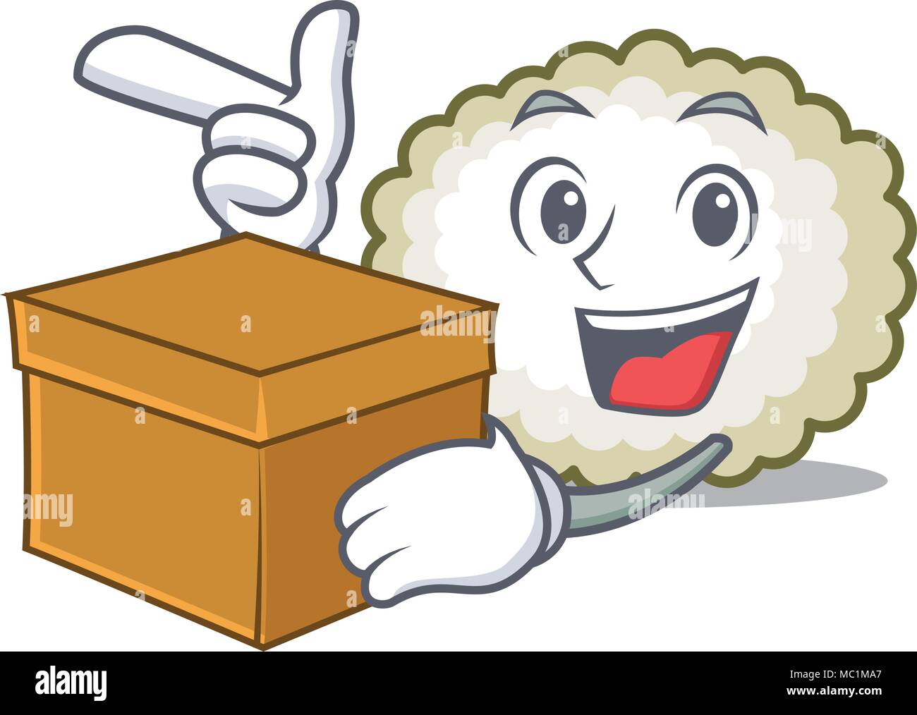 With box cotton ball character cartoon vector illiustration Stock ...
