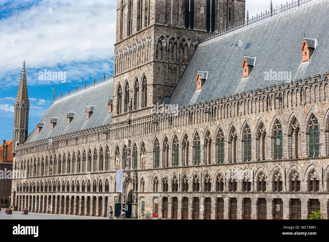 The Cloth Hall of Ypres, Gothic architecture rebuilt after destruction ...