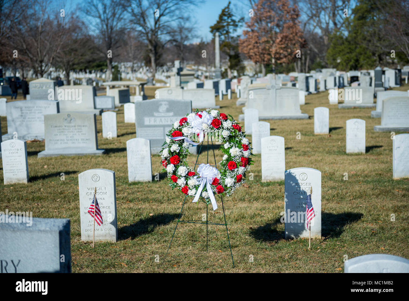The graves of Apollo 1 crew members, U.S. Air Force Lt. Col. Virgil ...