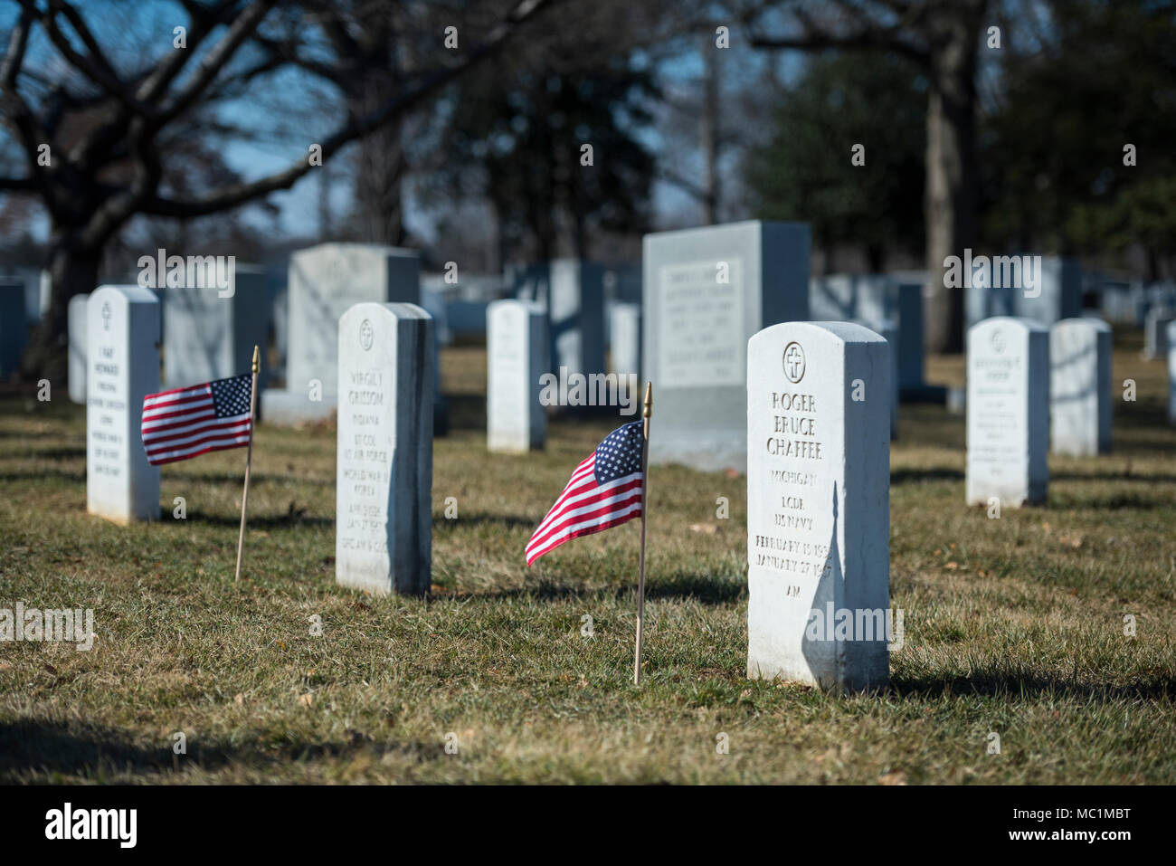 The graves of Apollo 1 crew members, U.S. Air Force Lt. Col. Virgil ...