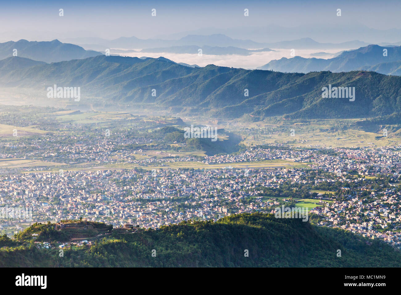 Pokhara city, view from Sarangkot hill, Nepal Stock Photo - Alamy