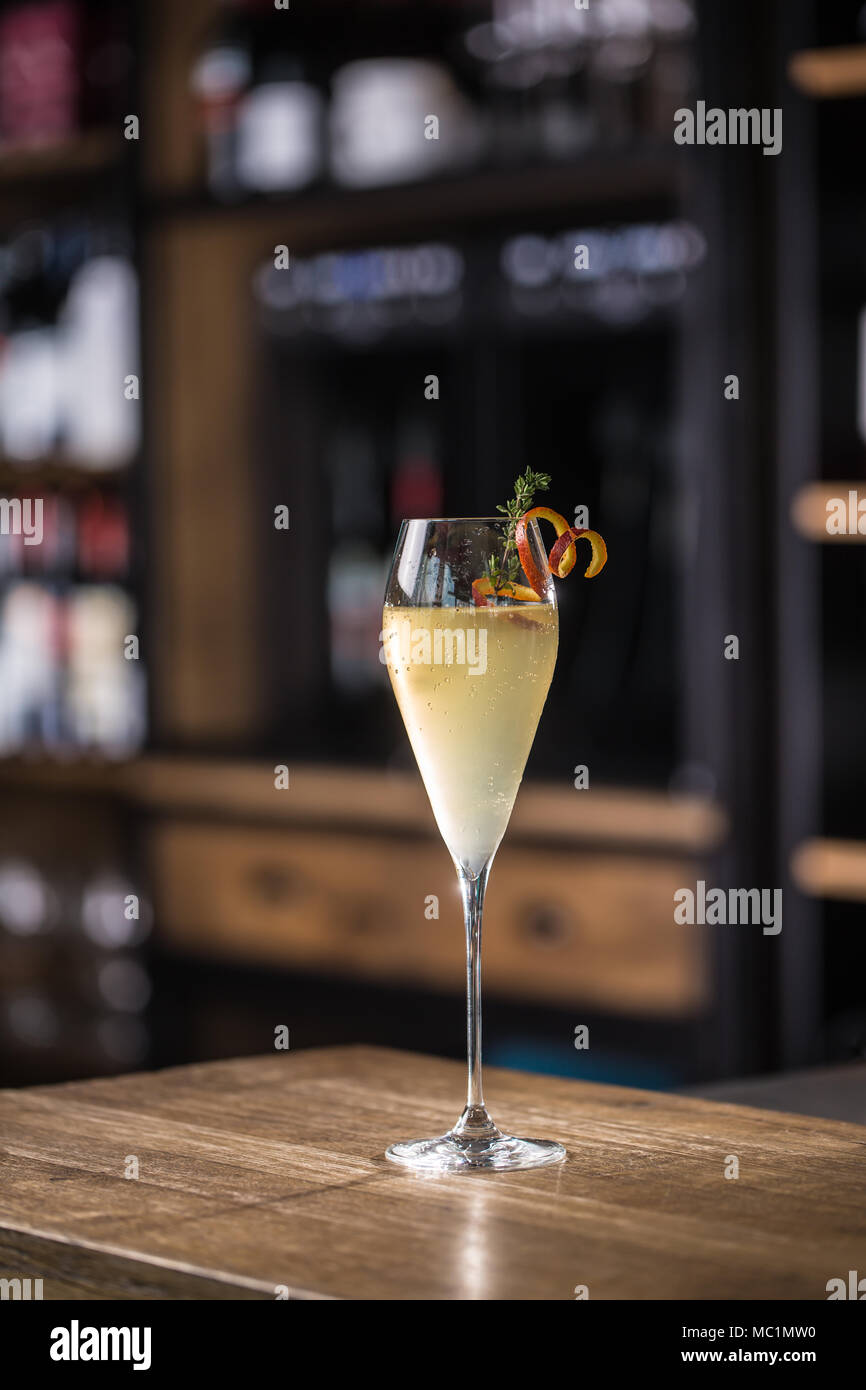 Alcoholic cocktail drink on bar counter in pub or restaurant Stock ...