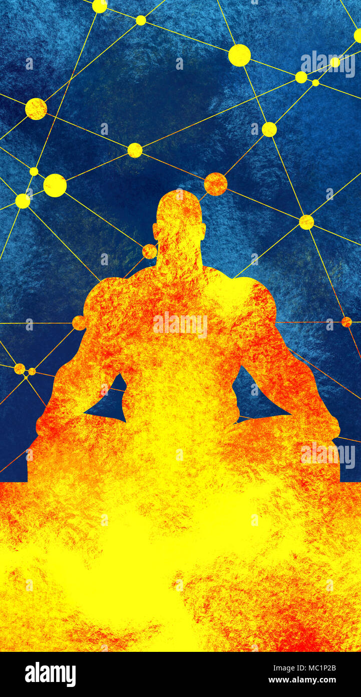 Muscular man meditation Stock Photo - Alamy