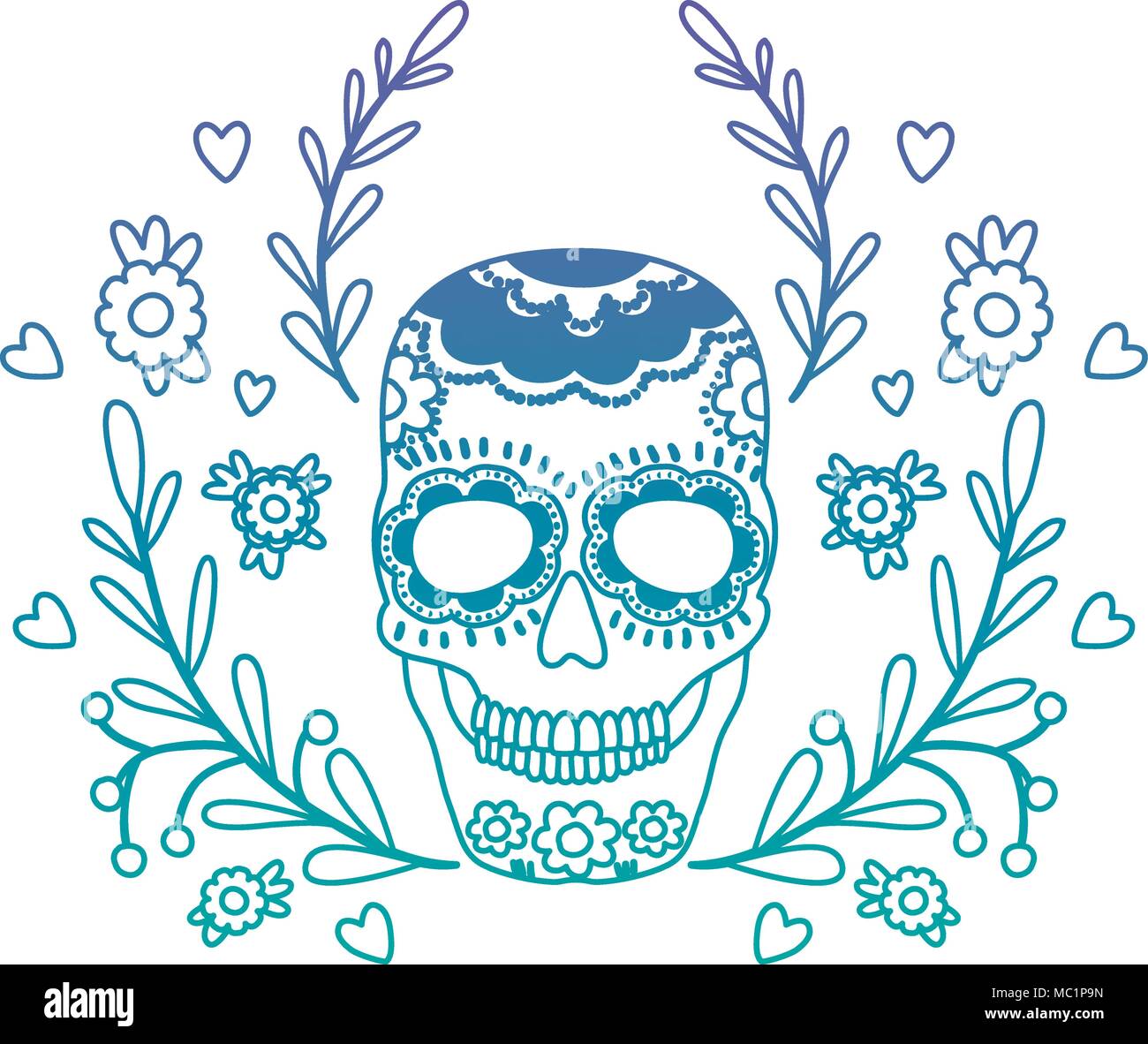 Day dead skull wreath Cut Out Stock Images & Pictures - Alamy