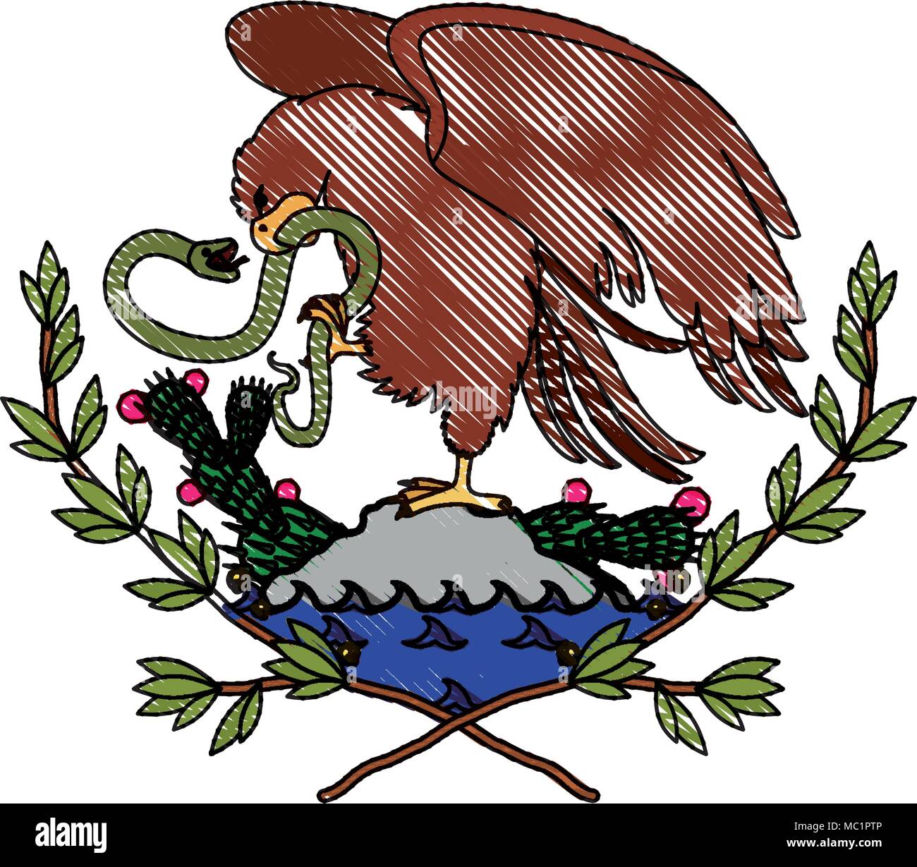 emblem of the mexican flag Stock Vector Image & Art - Alamy