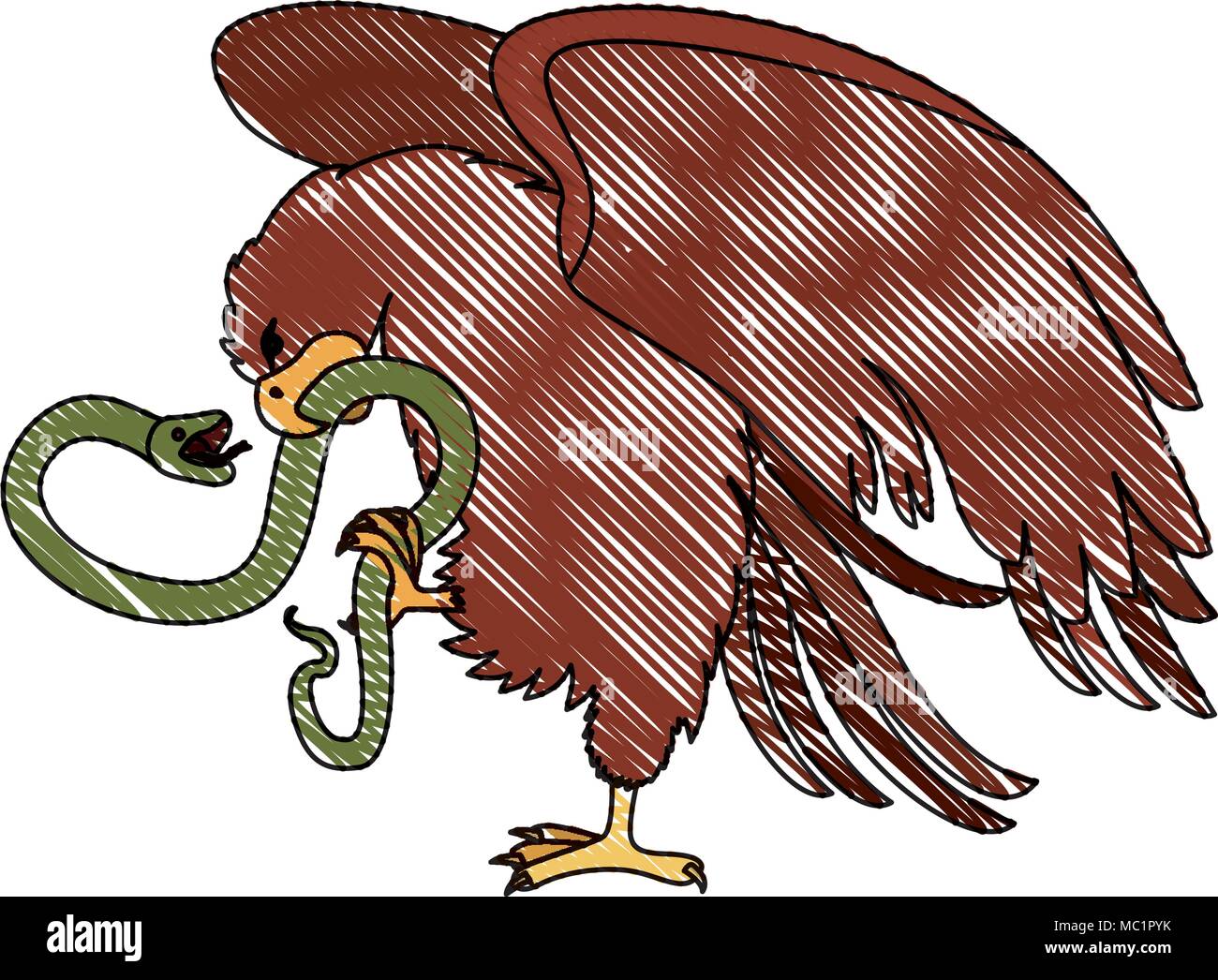 eagle devouring snake mexican emblem Stock Vector Image & Art - Alamy