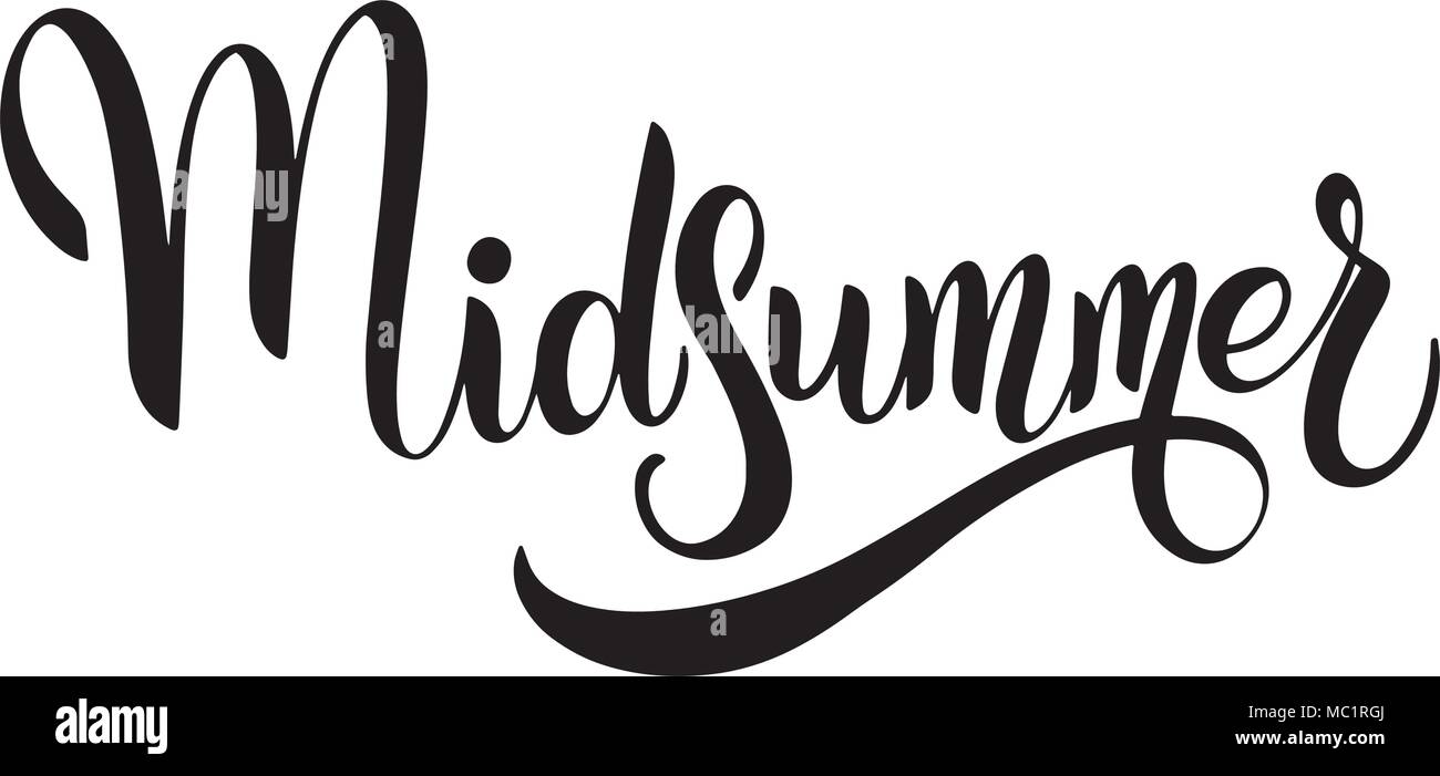 Midsummer lettering. Elements for invitations, posters greeting cards ...