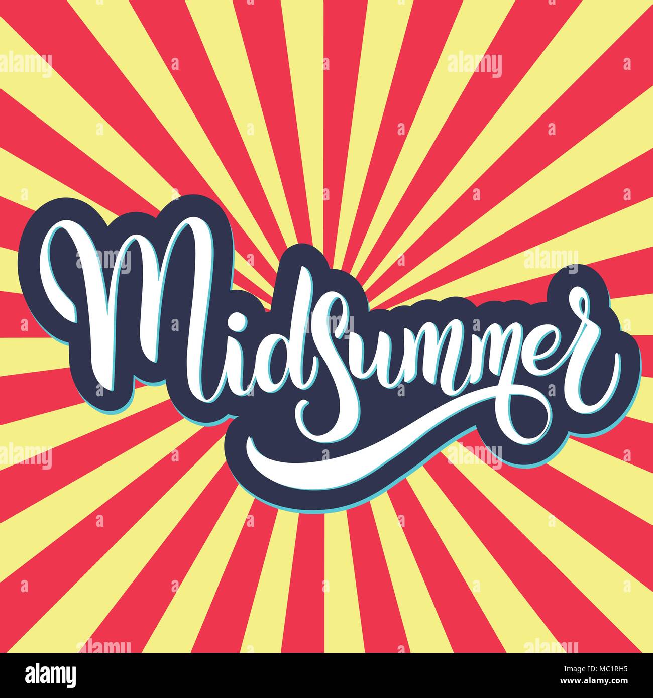 Midsummer lettering. Elements for invitations, posters greeting cards ...