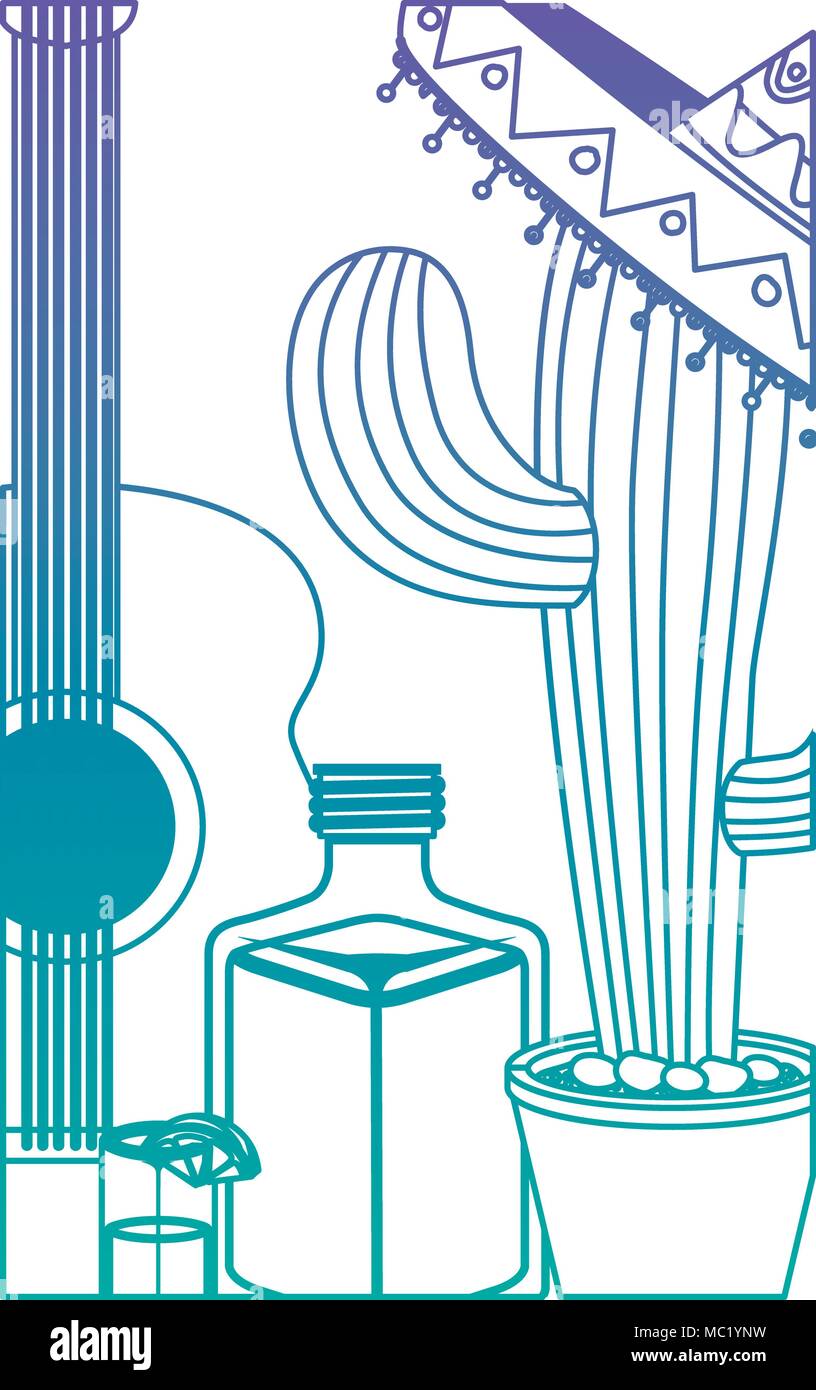 cactus with mexican party icons Stock Vector Image & Art - Alamy